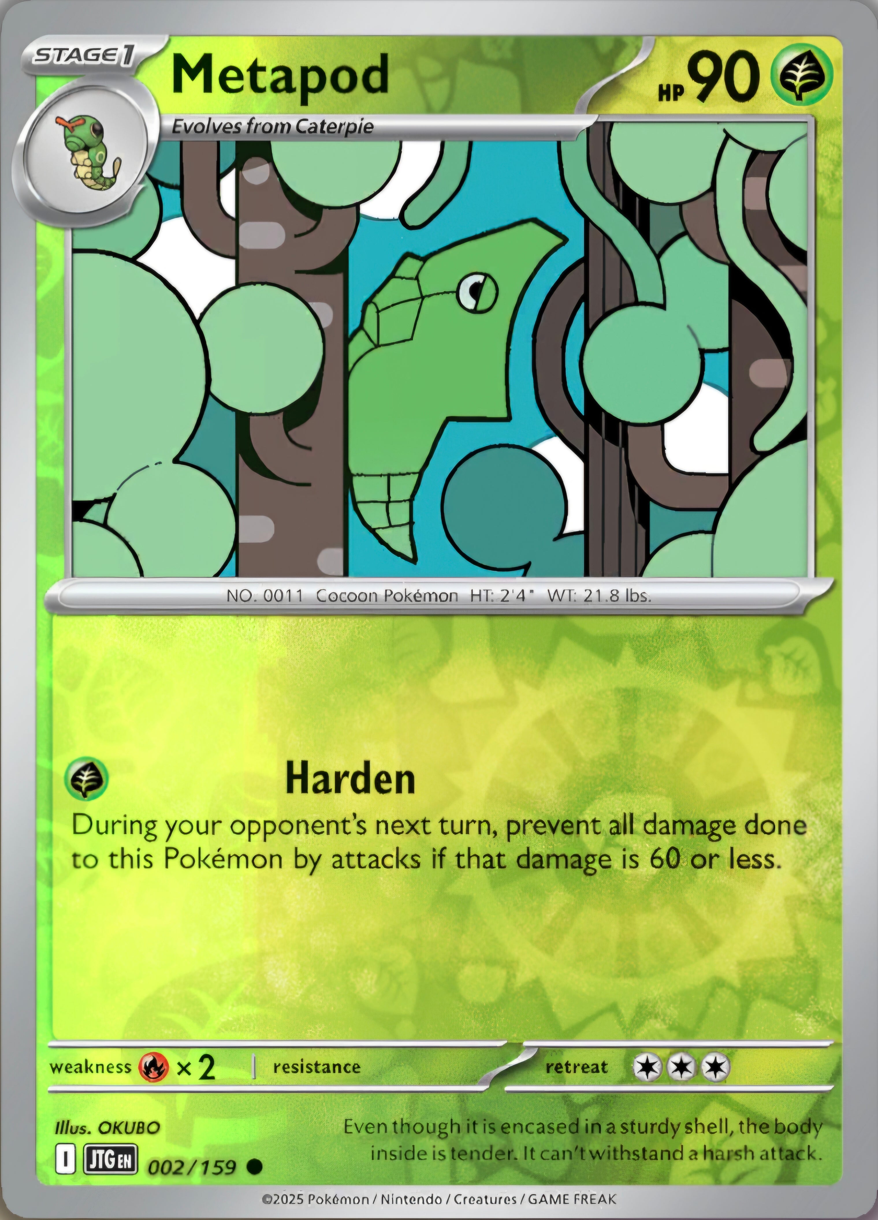 Metapod 002/159 - Common - Reverse Holo – Kantocards