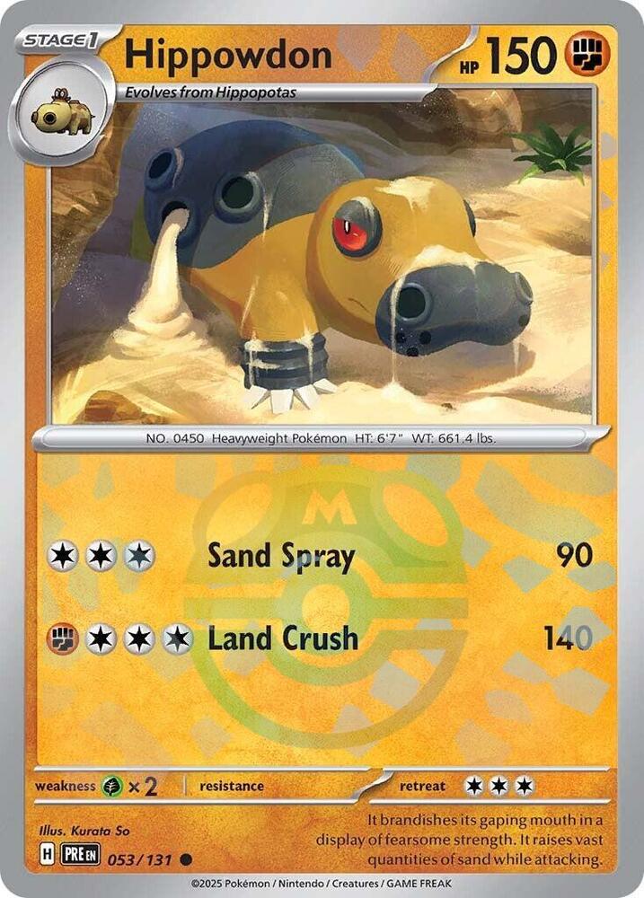 Hippowdon 053/131 - Common - Holo (Master Ball Pattern) – Kantocards