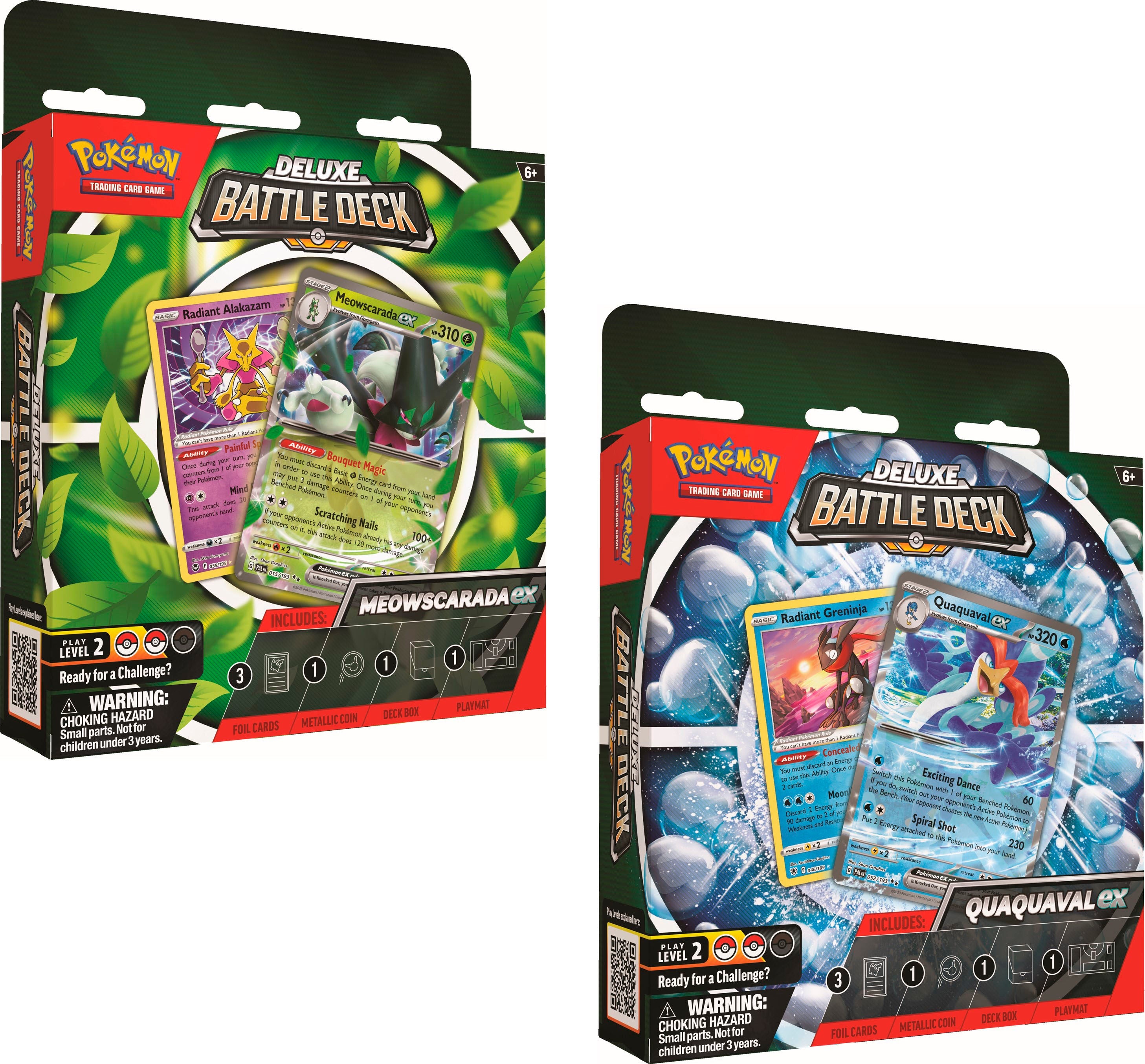 MEOWSCARADA/QUAQUAVAL EX DELUXE BATTLE DECK (PAR) - ESPAÑOL - – Kantocards